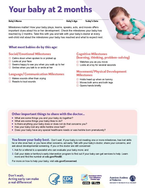 CDC Developmental Milestones Moments Packet (CDC.gov) - Achieve Beyond