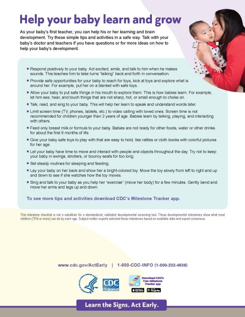 CDC Developmental Milestones Moments Packet (CDC.gov) - Achieve Beyond