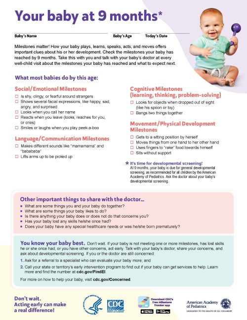 CDC Developmental Milestones Moments Packet (CDC.gov) - Achieve Beyond