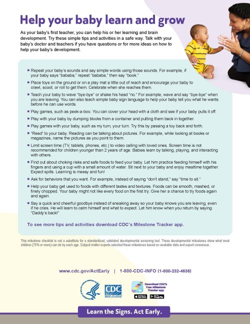CDC Developmental Milestones Moments Packet (CDC.gov) - Achieve Beyond