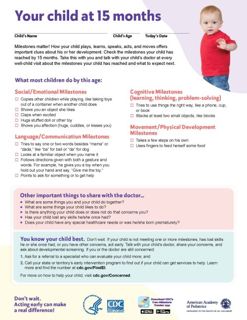 CDC Developmental Milestones Moments Packet (CDC.gov) - Achieve Beyond