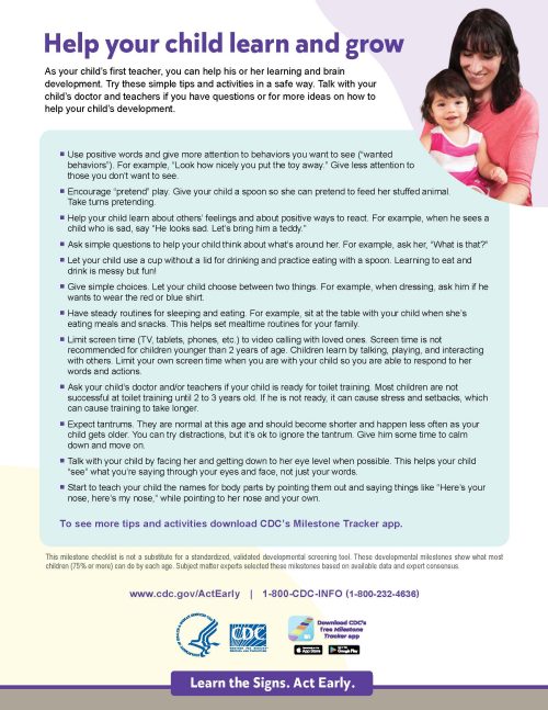 CDC Developmental Milestones Moments Packet (CDC.gov) - Achieve Beyond