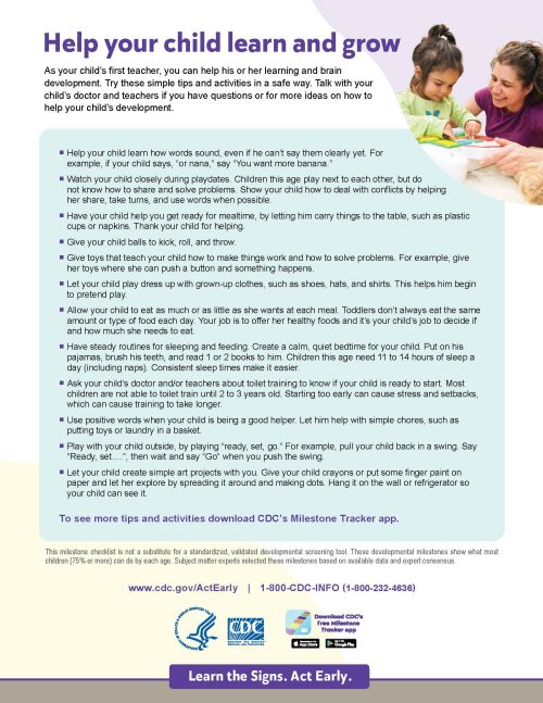 CDC Developmental Milestones Moments Packet (CDC.gov) - Achieve Beyond