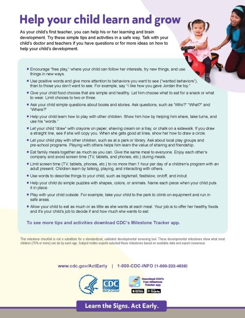 CDC Developmental Milestones Moments Packet (CDC.gov) - Achieve Beyond