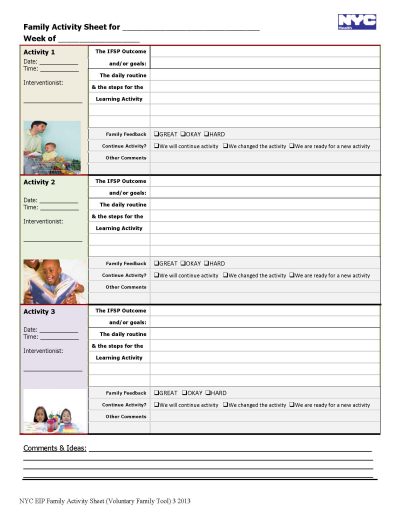 EI Family Activity Sheet - Achieve Beyond